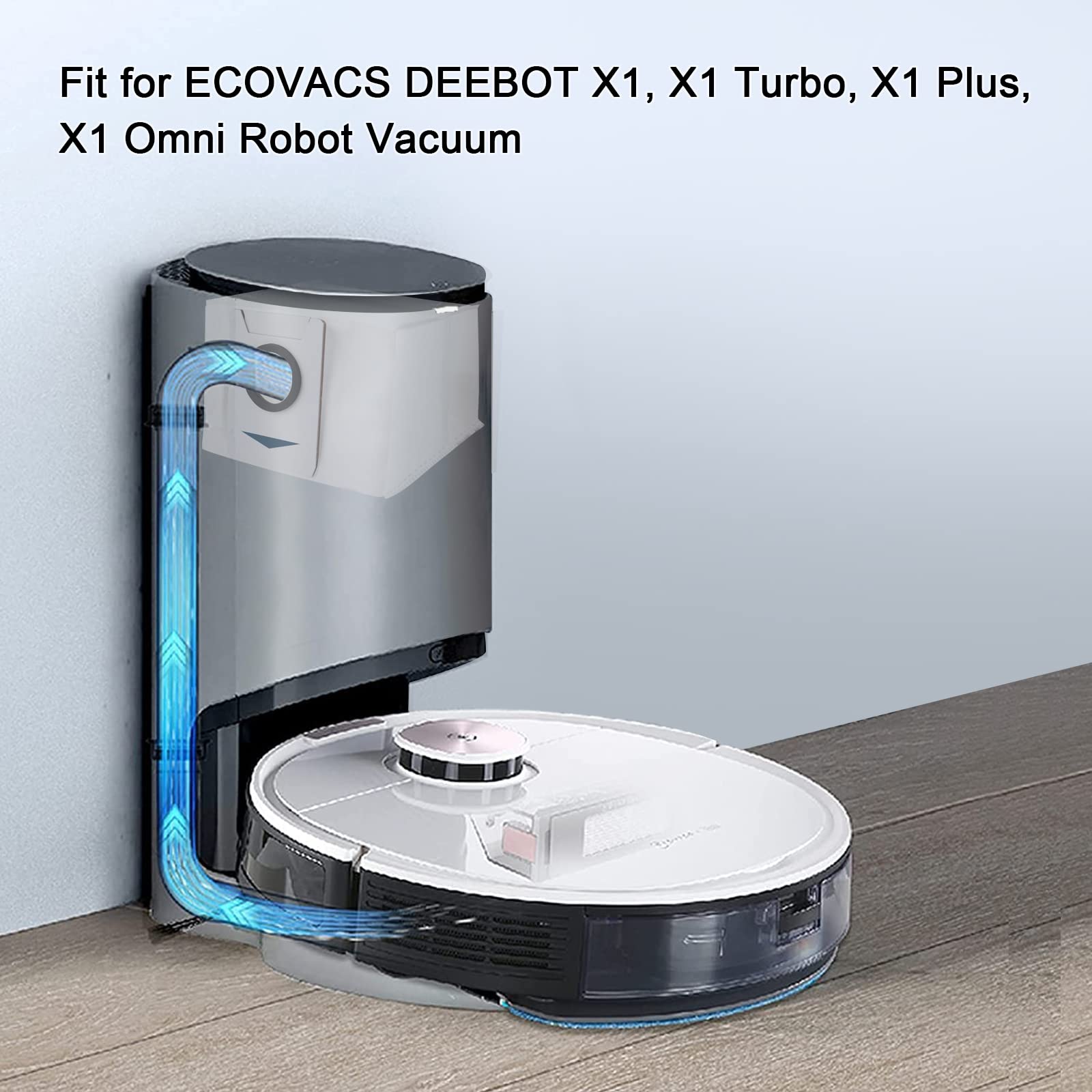 Vacuum Bags for ECOVACS DEEBOT Robot Vacuum Cleaner - Fit X1 OMNI/Turbo T10/T20 Omni/T20/T20 Max/T20 Pro/X&T Series - Disposable Replacement Dust Bag Vacuum Cleaning Accessories Part(12Pack)