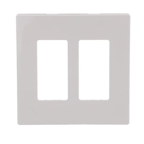 EATON PJS262W Arrow Hart Pjs262 Decorative Screw Less Wall Plate, 2 Gang, 4-1/2 in L X 4.56 in W X 0.08 in T, White