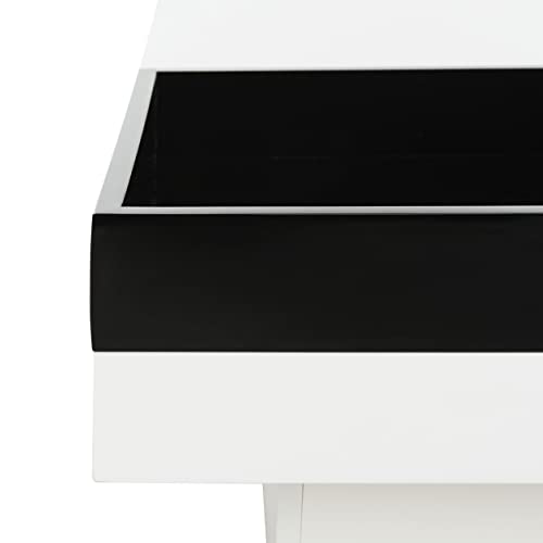 Safavieh Home Collection Wesley Coffee Table, White/Black, 35.4 in x 35.4 in x 11.8 in