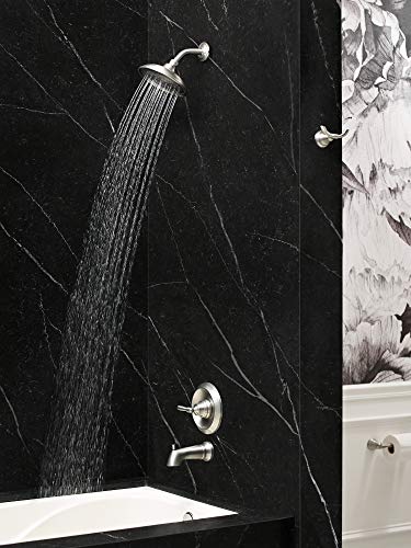 Moen 82970SRN Halle Posi-Temp Tub and Shower with Valve Included, Spot Resist Brushed Nickel
