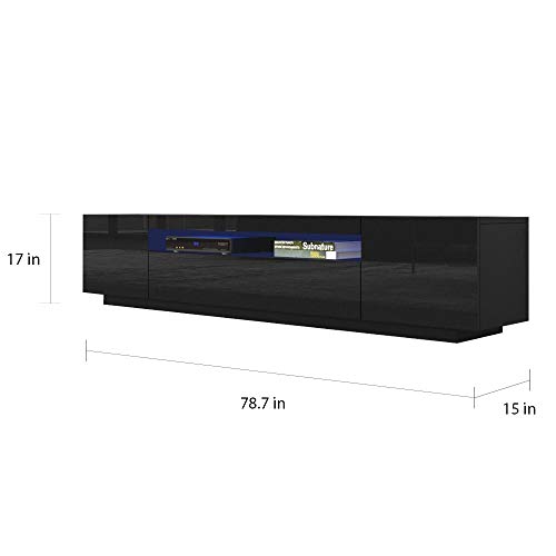 MEBLE FURNITURE & RUGS Miami 200 Modern 79-inch TV Stand White