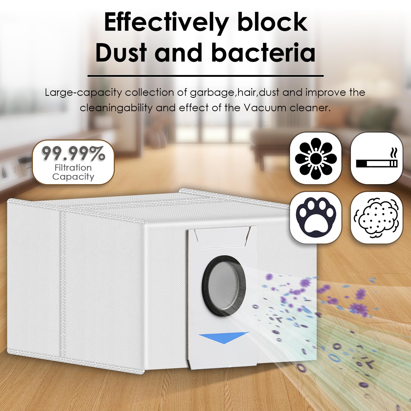 (10 Pieces) T20 OMNI Dust Bag Replacement Vacuum Bags for ECOVACS DEEBOT T20 OMNI, X1 OMNI, X1 PRO OMNI, T10 OMNI Robot Vacuum, Filter Bags Compatible With DEEBOT X1 OMNI Auto-Empty Station