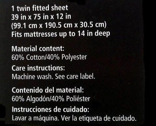 Mainstay 200 Thread Count Single Fitted or Flat Bed Sheet - Twin (Arctic White)