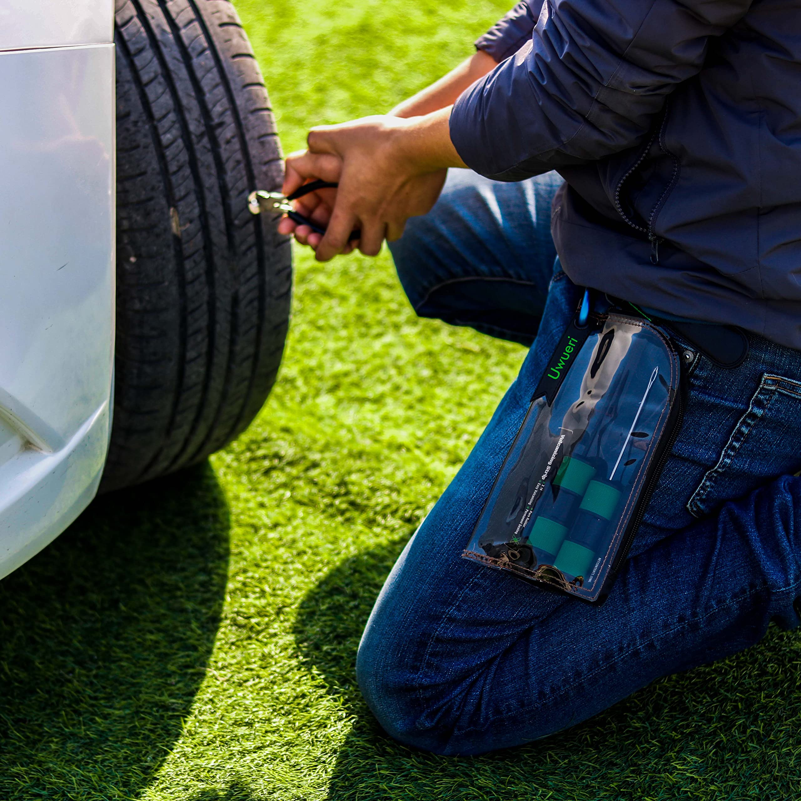 Uwueri New Method Tire Repair kit, New Designed Tire Plug Kit to Fix Flat Auto Cars, Motorcycle, Offroad, Tractor, Trailer, SUV, Pickup, ATV/UTV and Scooters, Love It Once Learned
