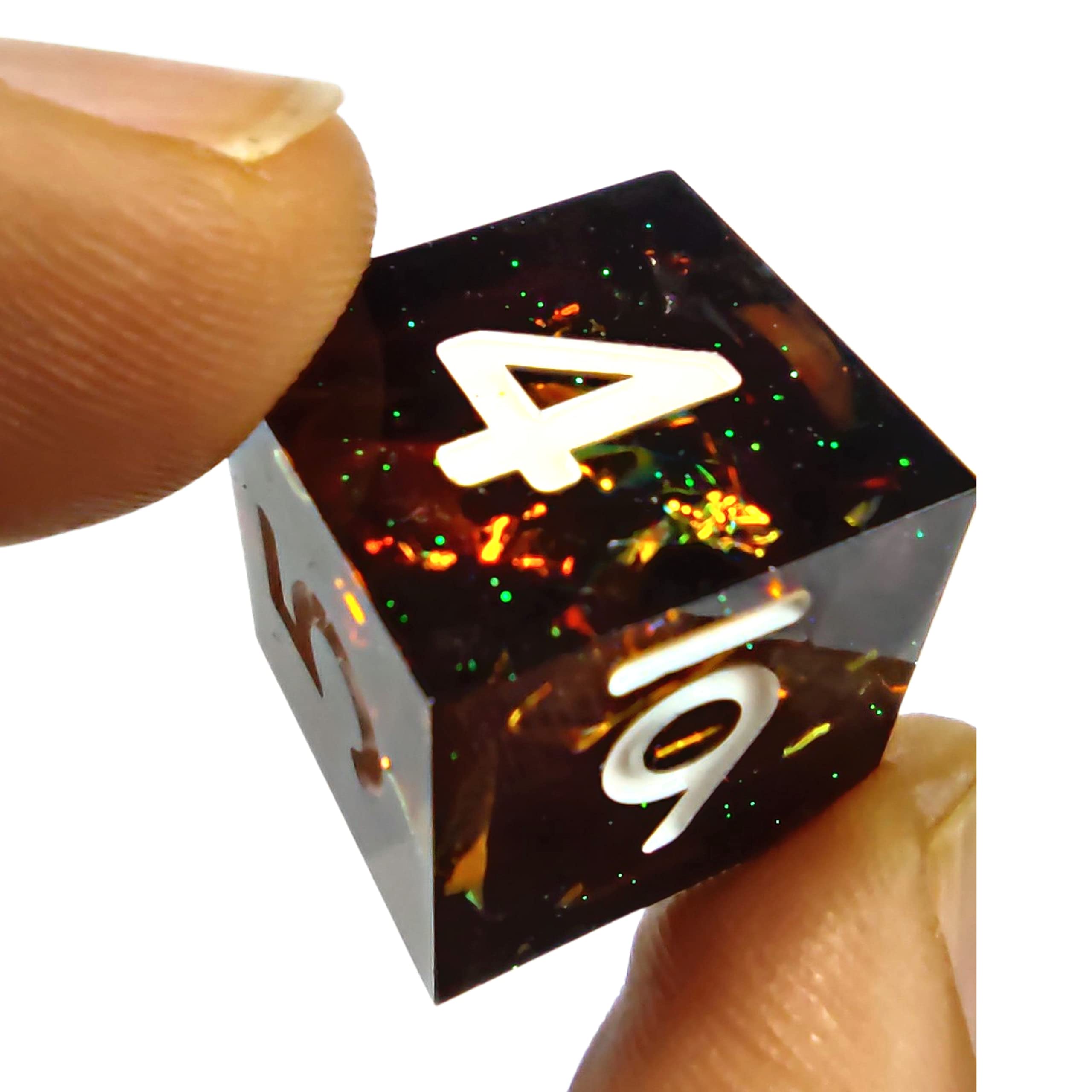 FOXBITE Sharpe Dice 7 DND Dice Sets Polyhedral Teal Swirl Black with Sequins Inside with Gorgeous Box Case for DND Dungeons and Dragons (Teal Swirl Black with Sequins) (Changeling)