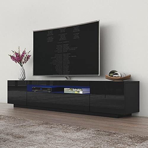 MEBLE FURNITURE & RUGS Miami 200 Modern 79-inch TV Stand White
