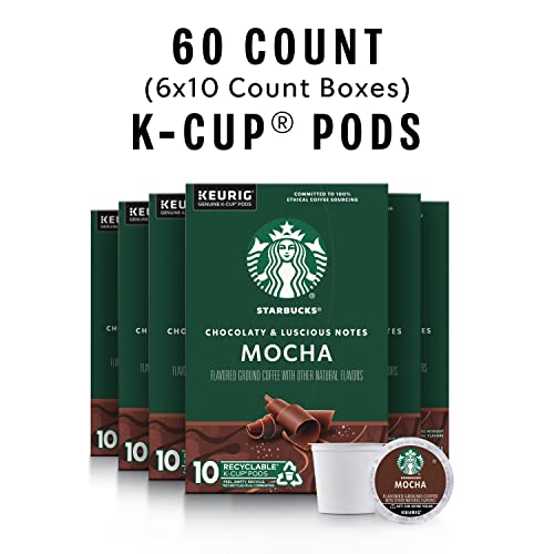 Starbucks Medium Roast K-Cup Coffee Pods β Mocha for Keurig Brewers β 6 boxes (60 pods total)