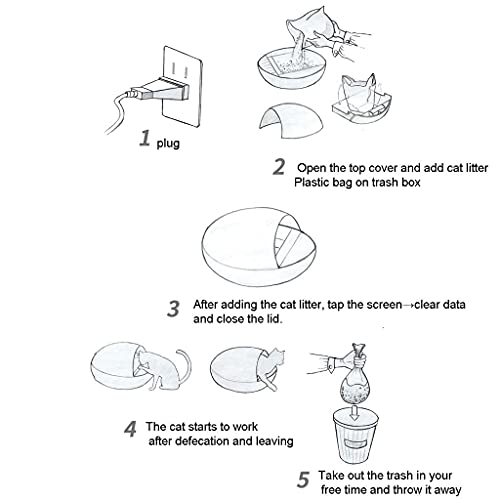 HONGFEISHANGMAO Cat Box Egg Shape Automatic Cat Litter Box Large Splash-Proof Cat Litter Box Semi-Enclosed Deodorant Cat Toilet Pet Supplies Cat Furniture