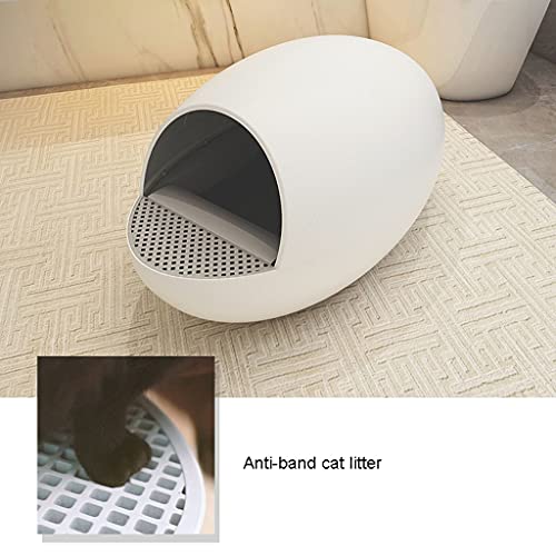 HONGFEISHANGMAO Cat Box Egg Shape Automatic Cat Litter Box Large Splash-Proof Cat Litter Box Semi-Enclosed Deodorant Cat Toilet Pet Supplies Cat Furniture