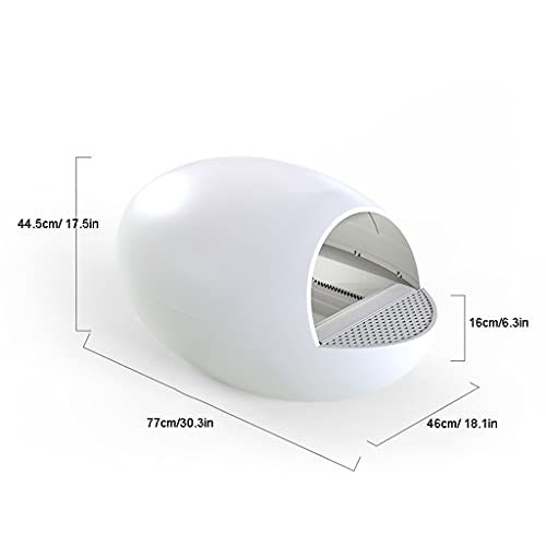 HONGFEISHANGMAO Cat Box Egg Shape Automatic Cat Litter Box Large Splash-Proof Cat Litter Box Semi-Enclosed Deodorant Cat Toilet Pet Supplies Cat Furniture