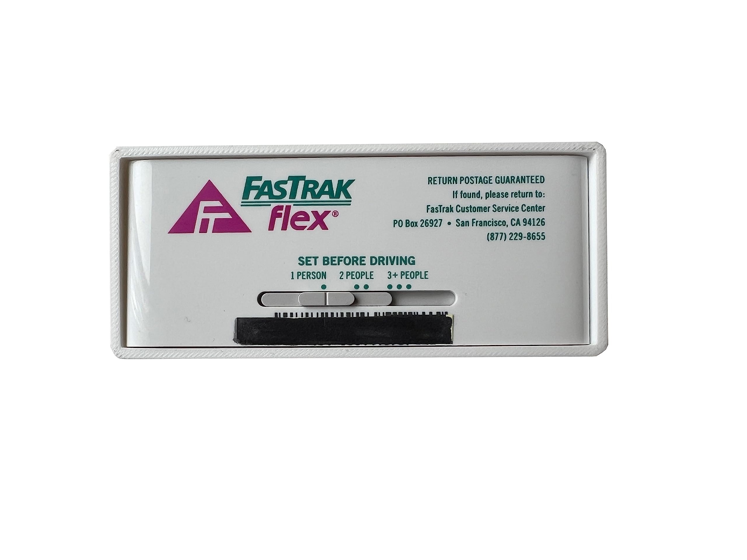 Fastrak Flex Transponder Toll Pass Holder with Suction Cups for Mounting on Windshield of Vehicles.