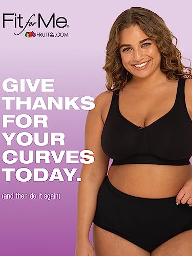 Fruit of the Loom Women's Plus Size Wireless Cotton Bra, Sand, 38DD