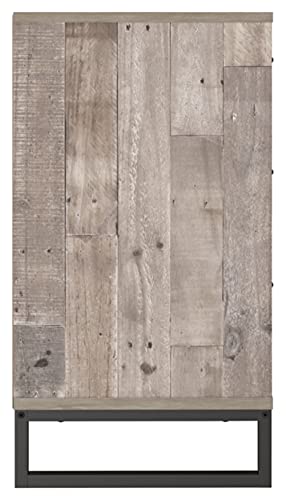 Signature Design by Ashley Neilsville Industrial 3 Drawer Chest of Drawers, Whitewash