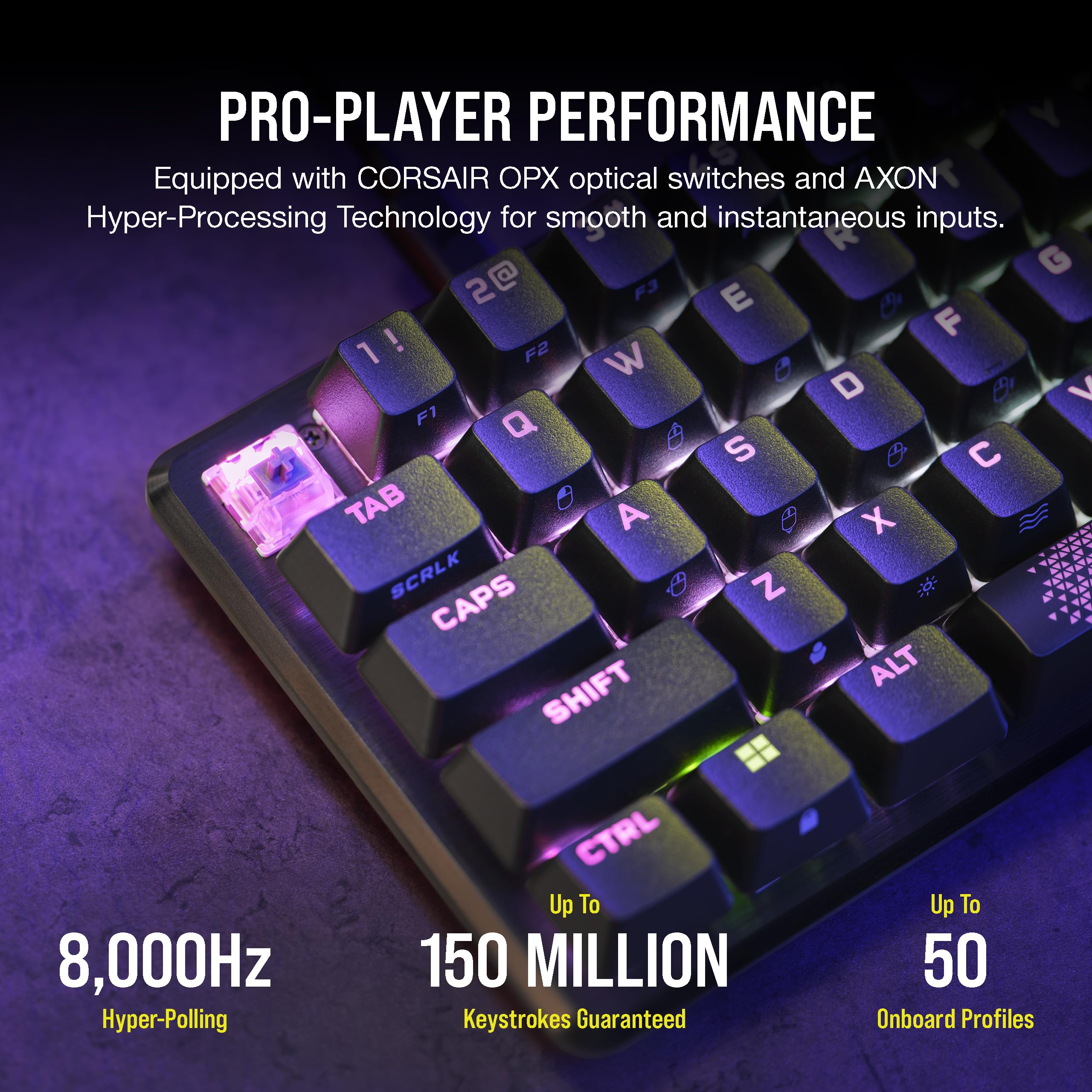 Corsair K65 PRO Mini RGB 65% Optical-Mechanical Wired Gaming Keyboard - OPX Switches - PBT Double-Shot Keycaps - iCUE Compatible - QWERTY NA Layout - Black