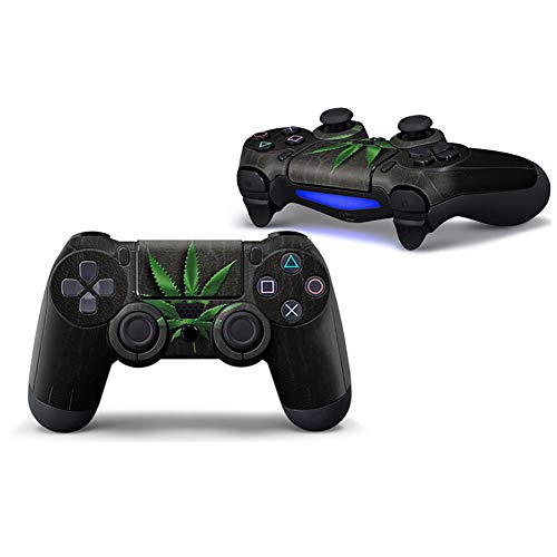 SKINOWN Skin Sticker Protective Cover for PS4 PlayStation Controller Black Weeds