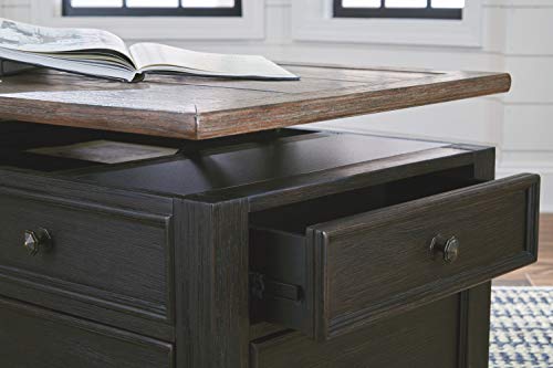 Signature Design by Ashley Tyler Creek Rustic Farmhouse Lift Top Coffee Table with Drawers, Brown & Black