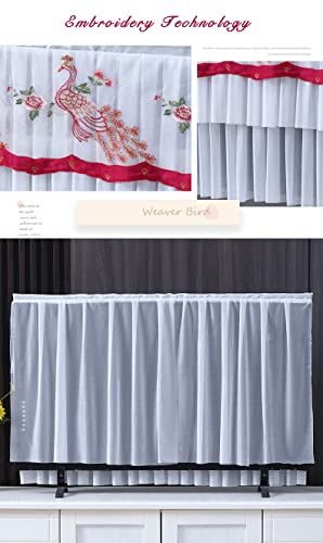 YIJIAFEIFEI LCD TV Dust Cover with Openable Front Flap, Indoor TV Cover Dust Proof, Soft Lace Cover for Tv Decorative(Size:40 inch)