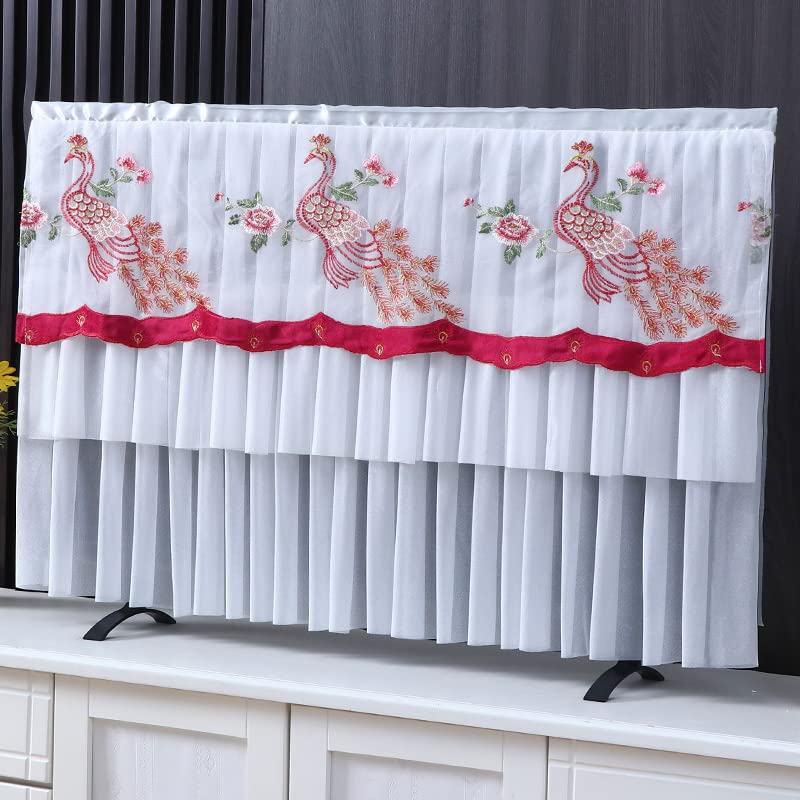 YIJIAFEIFEI LCD TV Dust Cover with Openable Front Flap, Indoor TV Cover Dust Proof, Soft Lace Cover for Tv Decorative(Size:40 inch)
