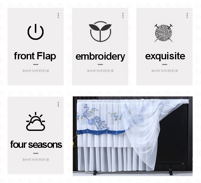 YIJIAFEIFEI LCD TV Dust Cover with Openable Front Flap, Indoor TV Cover Dust Proof, Soft Lace Cover for Tv Decorative(Size:40 inch)