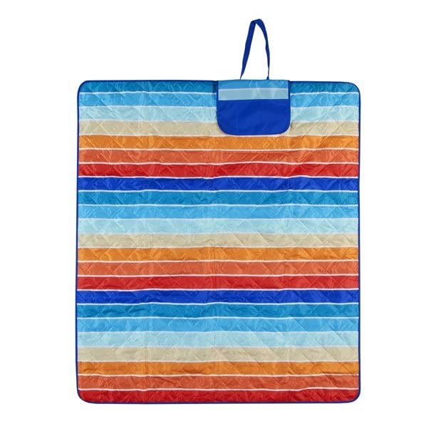 Mainstay Outdoor Blanket with Double Pocket and Carry Handle, Stripe, 60''x70'' Foldable Waterproof Outdoor Blanket