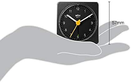 Braun Classic Mixed Black Analogue Alarm Clock Home Gift Bundle with Snooze and Light, Quiet Quartz Movement, Crescendo Beep Alarm in Black, Model BC12B, BC02XB (2 Pack)