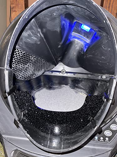 LR Things Half Guard in Obsidian Black Glitter Acrylic for Litter-Robot 3 Litter Box