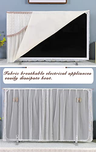YIJIAFEIFEI Indoor LCD TV Dust Cover with Openable Front Flap, Soft Lace TV Display Covers, Blue Tv Covers for Curved/Flat TV(Size:40 inch)