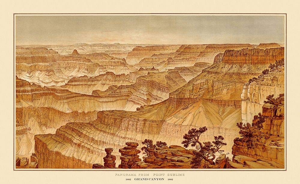 Posterazzi PDXUSGC0001SMALL Grand Canyon, Point Sublime Arizona 1882 Bien Poster Print, 15 x 24, Multicolor