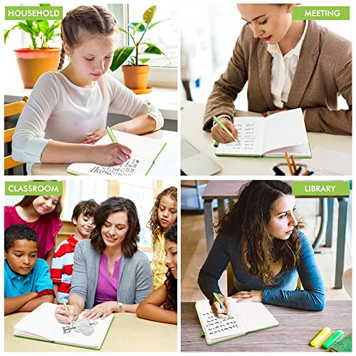 feela 24 Pack Journal Notebook Bulk for Work, Business Notebook Hardcover Lined Writing Journal with Pen Holder for Men Women Note Taking, with 24 Black Pens, 120 GSM, 5.1”x8.3”, A5, Green