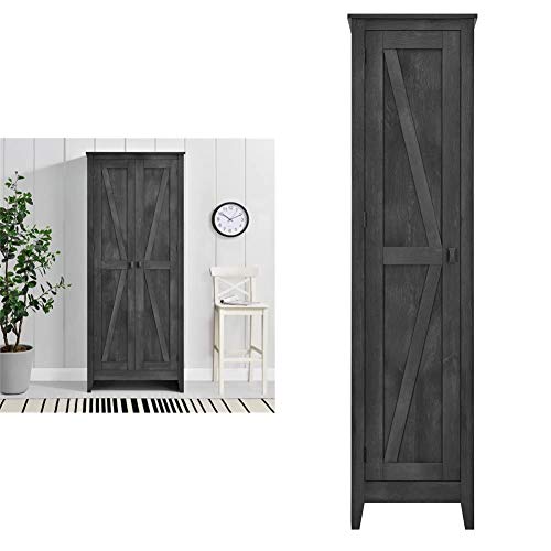 Ameriwood Home Farmington Wide Storage Cabinet, 31.5", Rustic Gray & Home Farmington Wide Storage Cabinet, 18", Rustic Gray,7531196COM
