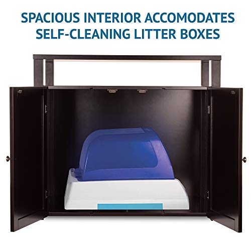 Arf Pets Cat Litter Box Enclosure, Large Cat House Furniture with Table, Designed to Fit Large Litter Boxes