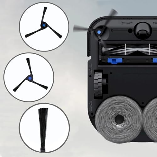 17PCS Replacement Accessories Set for Ecovacs Deebot X2 Omni / X2 / X2 Pro / DEX86 Robot Vacuums, 1 Main Brush, 4 Side Brushes, 4 Filters, 4 Mop Cloth, 4 Dust Bags