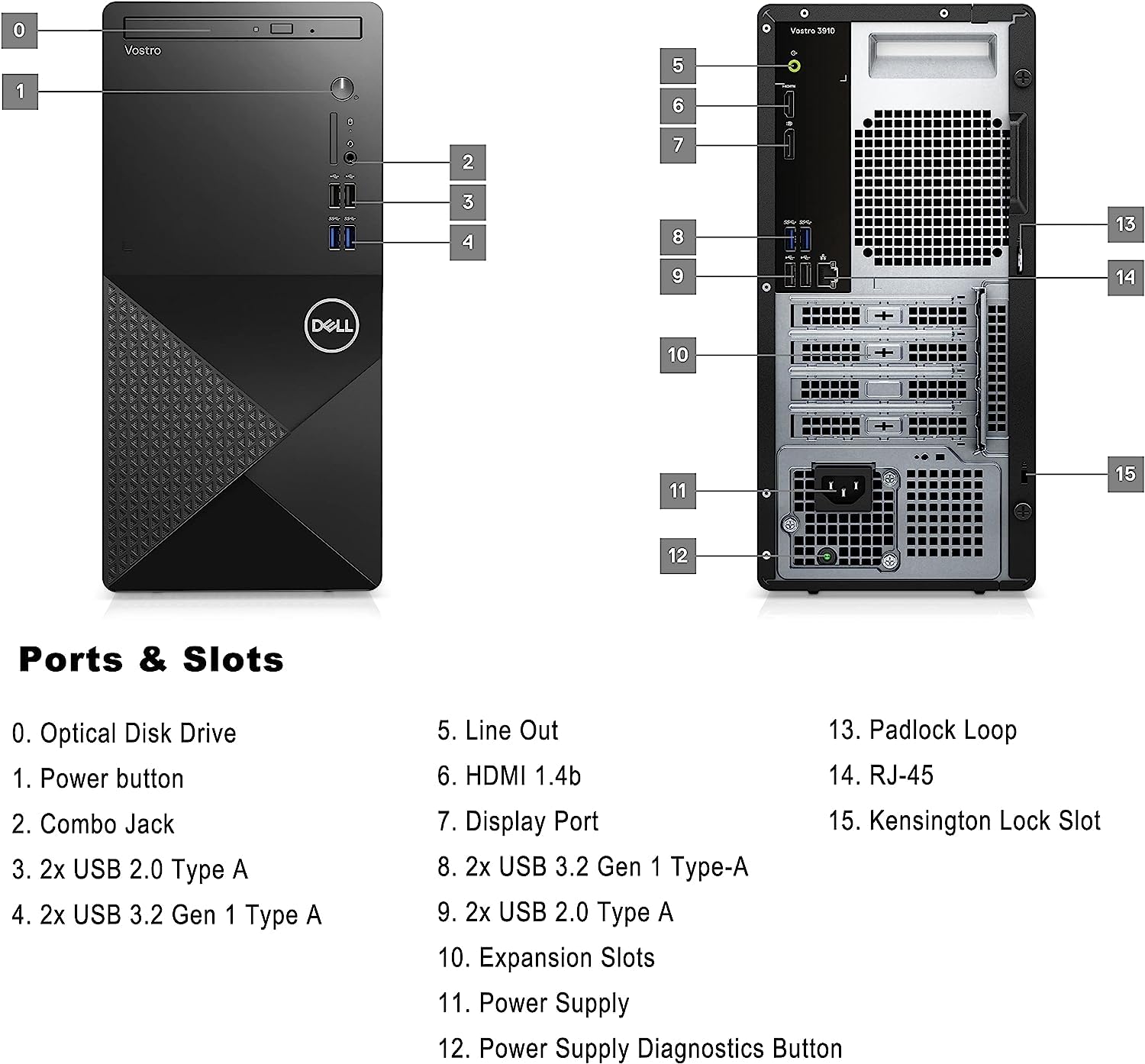 Dell Vostro 3910 Desktop Computer | 12th Gen Intel Core i5-12400 Processor | Intel UHD Graphics 730 | WiFi 6 | DVD-RW | Display Port | HDMI | Windows 11 Pro (16GB RAM | 1TB SSD)