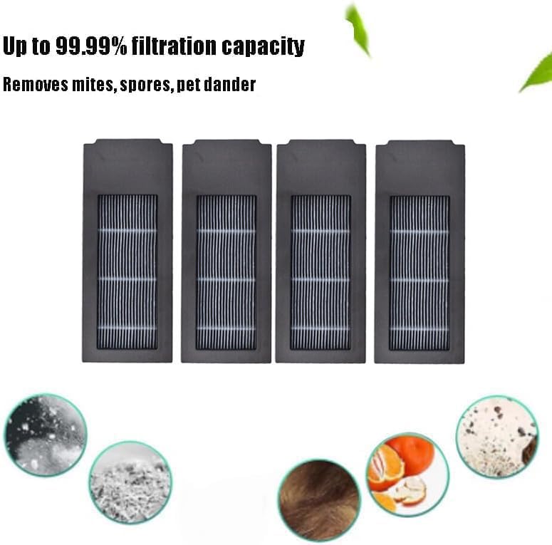 17PCS Replacement Accessories Set for Ecovacs Deebot X2 Omni / X2 / X2 Pro / DEX86 Robot Vacuums, 1 Main Brush, 4 Side Brushes, 4 Filters, 4 Mop Cloth, 4 Dust Bags