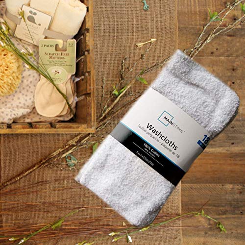 Mainstay New 18 Terry White Washcloths Cotton 11 X 11 Thin Wash Rags Wash Cloths