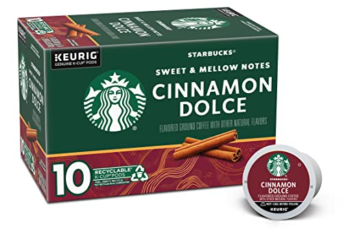 Starbucks Flavored Coffee K-Cup Pods, Cinnamon Dolce Flavored Coffee, No Artificial Flavors, Keurig Genuine K-Cup Pods, 10 CT K-Cups/Box (Pack of 3 Boxes)