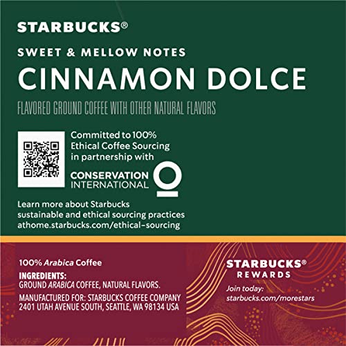 Starbucks Flavored Coffee K-Cup Pods, Cinnamon Dolce Flavored Coffee, No Artificial Flavors, Keurig Genuine K-Cup Pods, 10 CT K-Cups/Box (Pack of 3 Boxes)