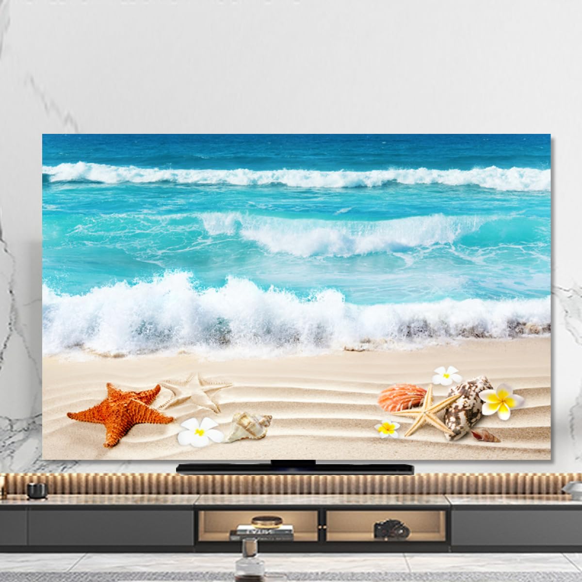 ZOLYA TV Cover TV Dust Cover 32-80 Inch Dustproof Sunscreen and Waterproof Television Display Protectors Universal LED/LCD Flat Curved Television Living Room Artistic Decoration