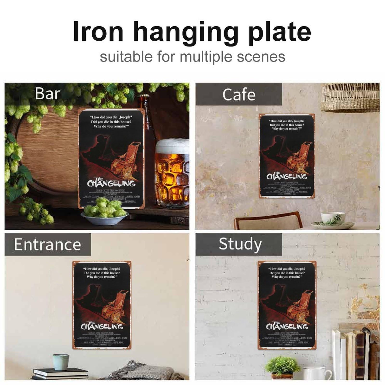 The Changeling Professional Tin Poster- Ideal Wall Decor for Bars, Cafes, Offices, Restaurants, Homes, Gardens, Shops, Clubs - 12 X 8 Inches