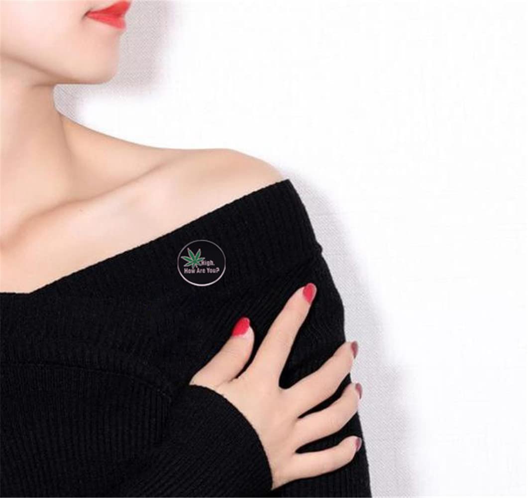 High How are You Weed Leaf Enamel Brooch Pin Denim Jacket Lapel Metal Pins Brooches Badges Exquisite Jewelry Accessories