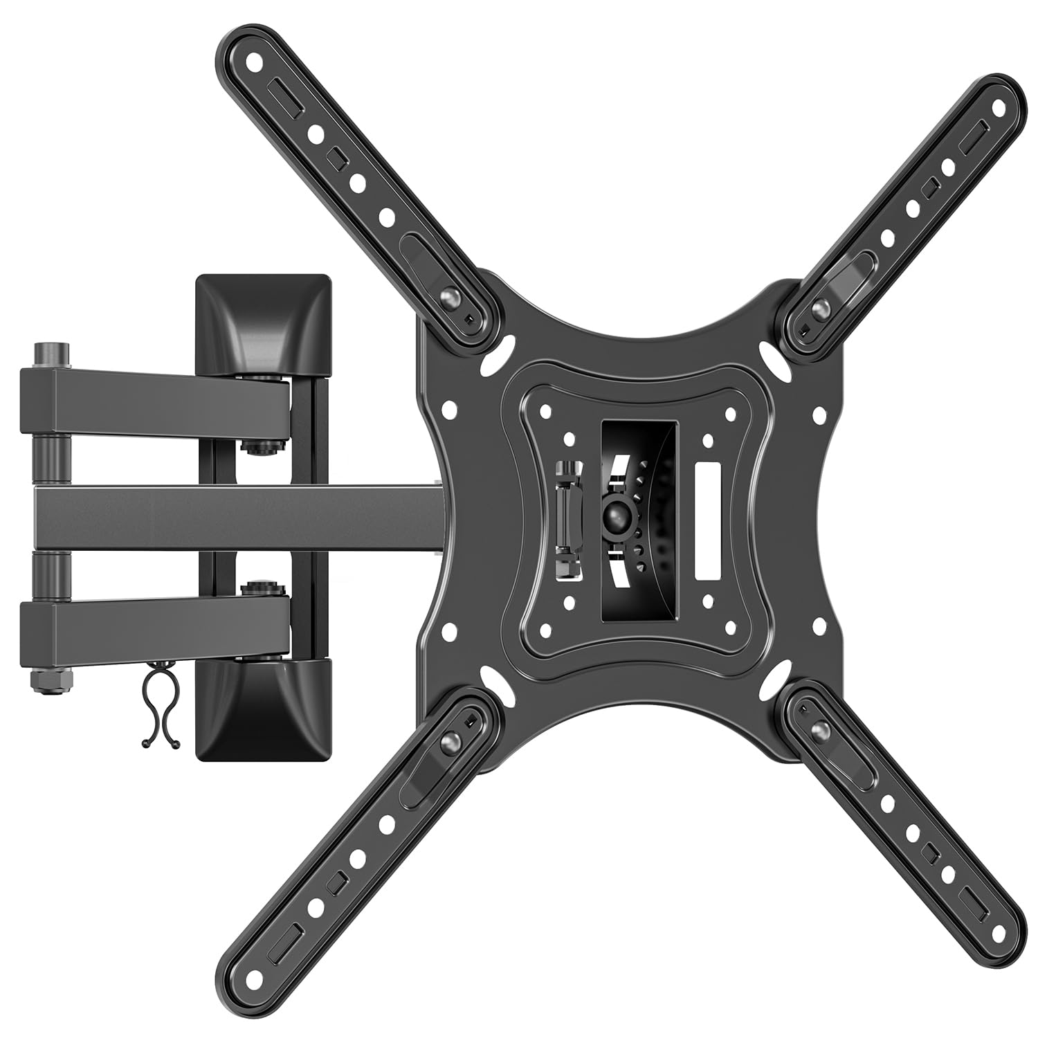 MounTeck Full Motion TV Wall Mount for Most 23-55 Inch Flat Curved TVs up to 66lbs, Swivel and Tilt TV Wall Bracket, with Strong Articulating Arms, VESA 75x75 to 400x400 (Black)
