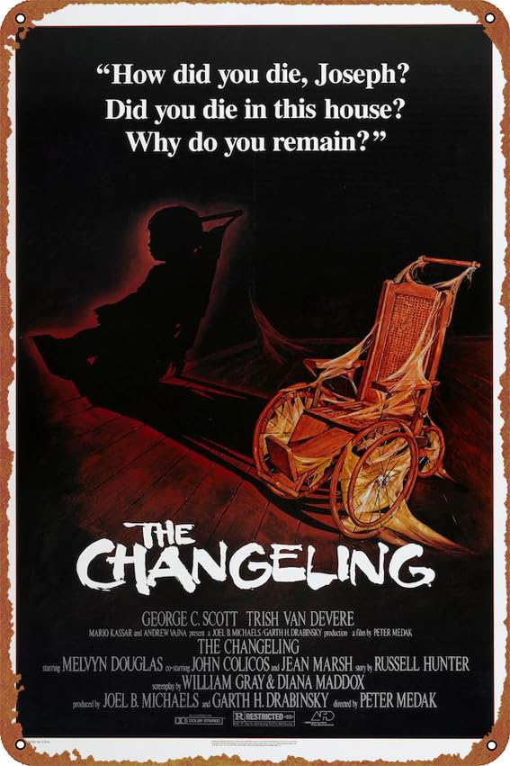 The Changeling Professional Tin Poster- Ideal Wall Decor for Bars, Cafes, Offices, Restaurants, Homes, Gardens, Shops, Clubs - 12 X 8 Inches