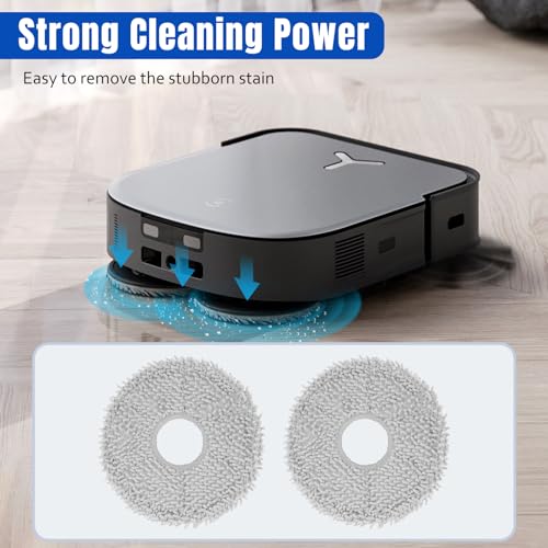 16PCS Replacement Parts HEPA Filter Dust Bag for Ecovacs Deebot X2, X2 Omni, X2pro, DEX86 Vacuum Cleaner Spare Parts, 4 Side Brush, 4 Hepa Filters, 4 Mop Pads, 4 Dust Bags