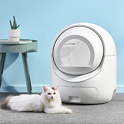 Self- Cleaning Cat Litter Box,Large Automatic Cat Litter Box for Multiple Cats,Suitable for All Kinds of Cat Litter, Odor Removal , App Control, Smart Health Monitor,Support 5g&2.4g WiFi