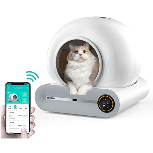 Cat Litter Box Self Cleaning, Automatic Cat Litter Cleaning Robot - Large 65L Space & Odor Removal - APP Control- for Multiple Cats
