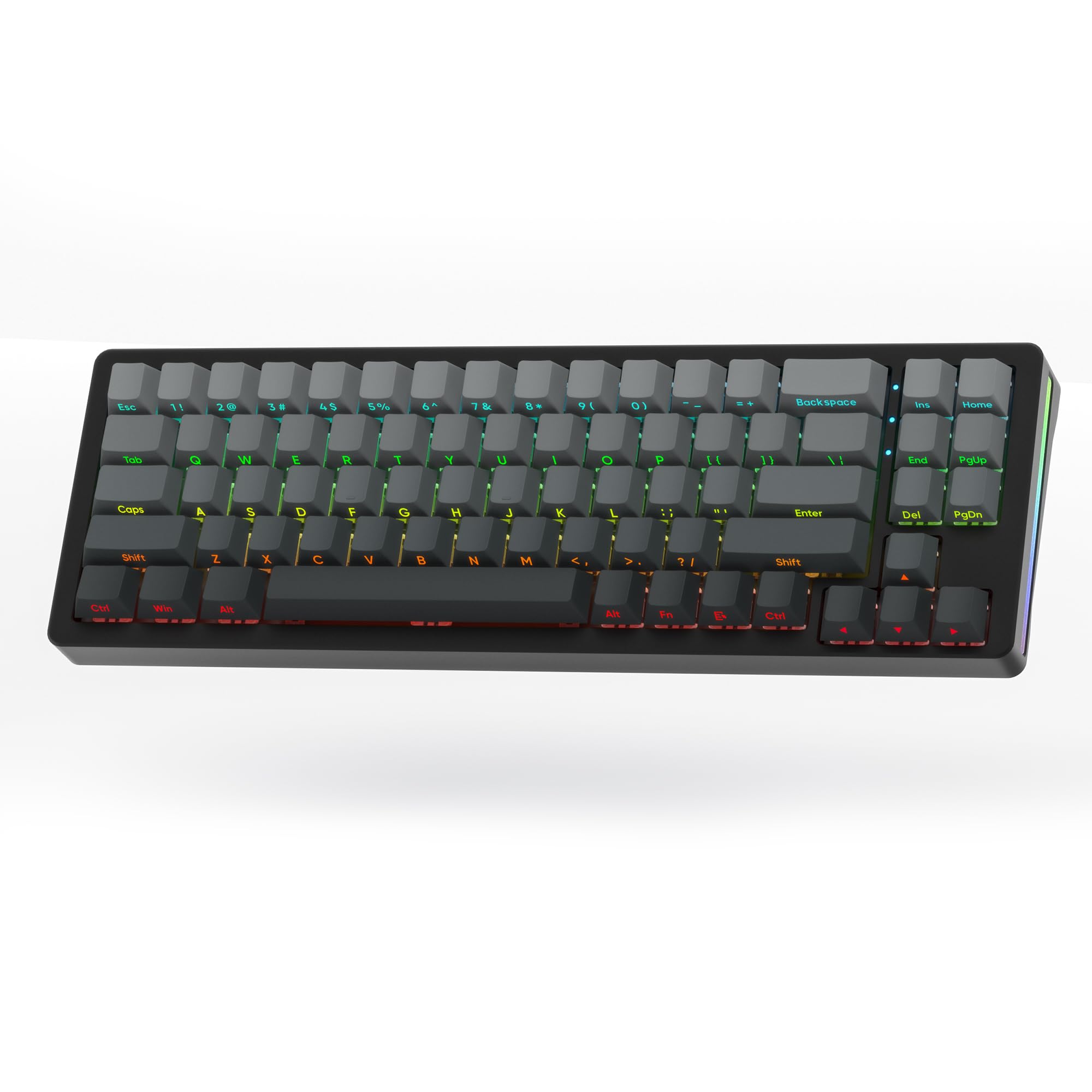 Womier S-K71 75% Gaming Keyboard, Aluminum Alloy Shell Wireless Mechanical Keyboard Bluetooth/2.4G/Wired Hot Swappable Pre-lubed Switches, Gasket Mounted RGB Creamy Keyboard for Mac/Win, Black