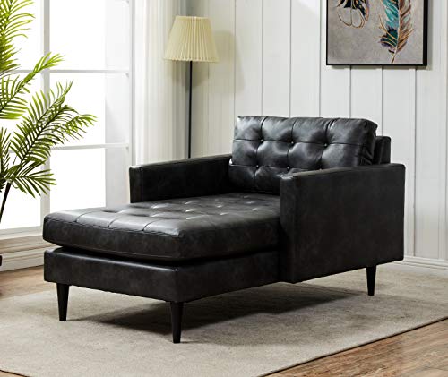 Safavieh Couture Home Collection Curtis Grey Velvet Upholstered Tufted Living Room Bedroom Foyer Chaise Lounge Chair SFV4760C