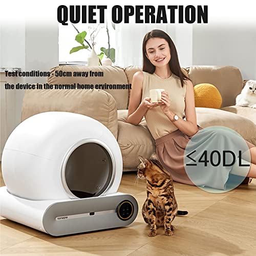 Cat Litter Box Self Cleaning, Automatic Cat Litter Cleaning Robot - Large 65L Space & Odor Removal - APP Control- for Multiple Cats