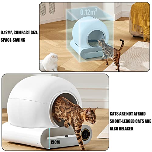 Cat Litter Box Self Cleaning, Automatic Cat Litter Cleaning Robot - Large 65L Space & Odor Removal - APP Control- for Multiple Cats