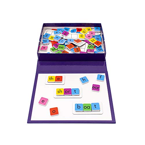 Junior Learning Rainbow Phonics Tiles with Built-in Magnetic Board Multi